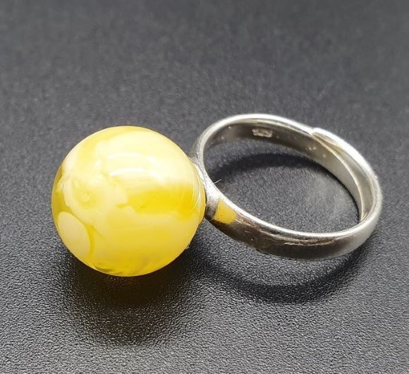 Adjustable Butterscotch Baltic Amber Ring.