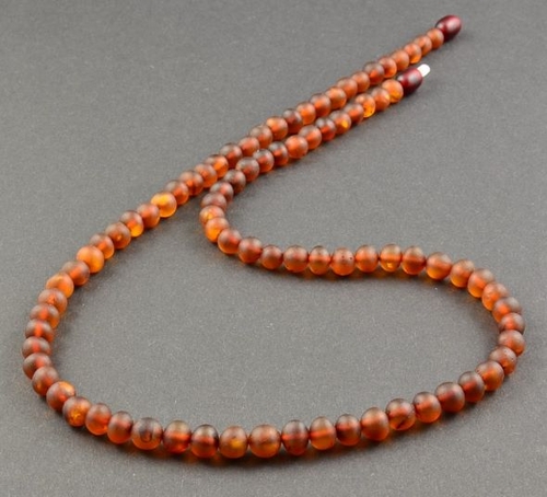 Raw Amber Necklace Made of Baroque Baltic Amber Beads.