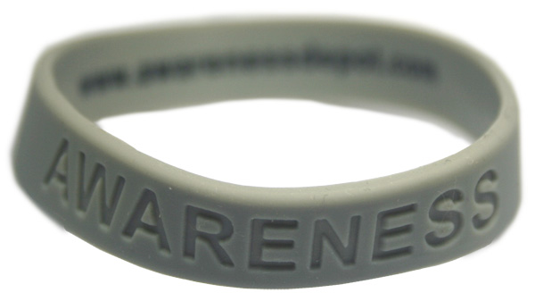 Grey AWARENESS Bracelet for Asthma Awareness