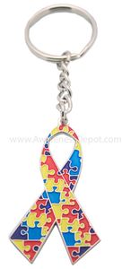 Autism Metal Ribbon Key Chain|AwarenessDepot.com
