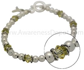 Bladder Cancer Sterling Silver and Swarovski Crystal Awareness Bracelet ...