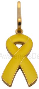 Bladder Cancer Yellow Ribbon Zipper Pin|AwarenessDepot.com
