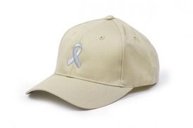 Brain Cancer Ribbon Cap Khaki|AwarenessDepot.com