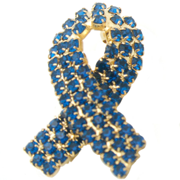 Colon Cancer Rhinestone Ribbon Pin|AwarenessDepot.com