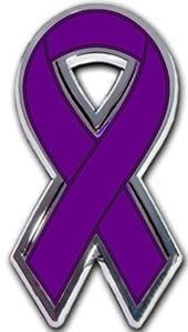 Epilepsy Awareness Ribbon Chrome Auto Emblem|AwarenessDepot.com