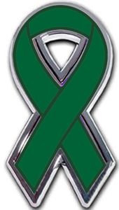 Glaucoma Ribbon Chrome Auto Emblem|AwarenessDepot.com