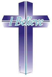 I Believe Cross Magnet Large 4"x6" | AwarenessDepot.com