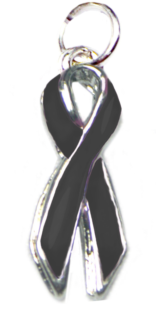 Melanoma Ribbon Awareness Charm - Black|AwarenessDepot.com