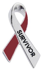Multiple Myeloma Cancer Survivor Pin - Burgundy|AwarenessDepot.com