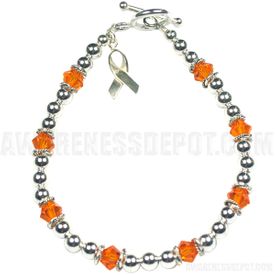 Multiple Sclerosis Silver and Swarovski Crystal Awareness Bracelet ...