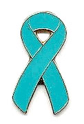 Ovarian Cancer Awareness Ribbon Pin - Teal|AwarenessDepot.com