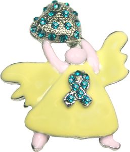 Ovarian Cancer Rhinestone Angel Pin|AwarenessDepot.com