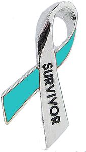 Ovarian Cancer Survivor Pin - Teal|AwarenessDepot.com