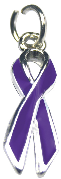Pancreatic Awareness Ribbon Charm -Purple|AwarenessDepot.com
