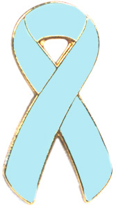 Prostate Cancer Awareness Ribbon Pin - Light Blue|AwarenessDepot.com