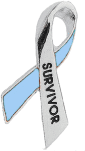 Prostate Cancer Survivor Pin - Lt. Blue|AwarenessDepot.com