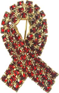 Stroke Rhinestone Ribbon Pin|AwarenessDepot.com