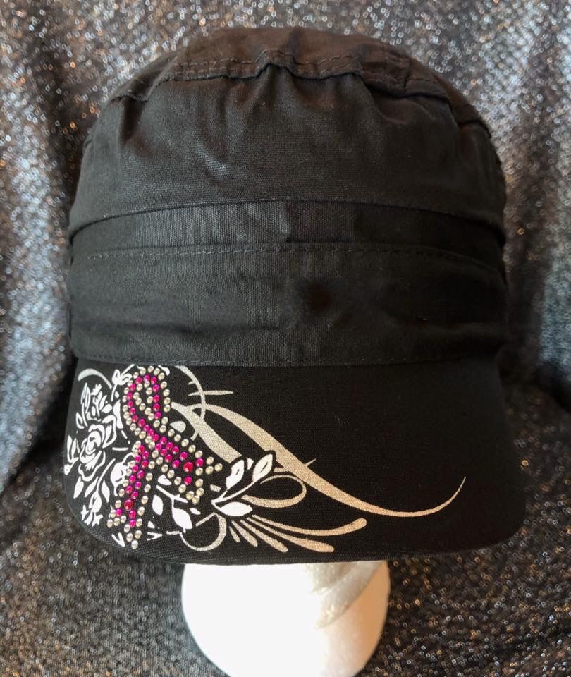Bling Pink Ribbon Hat-Small Only