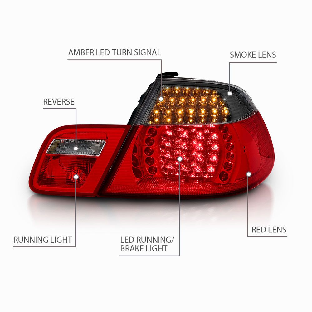 00-03 BMW E46 3-Series Convertible Model LED Performance Tail Lights ...