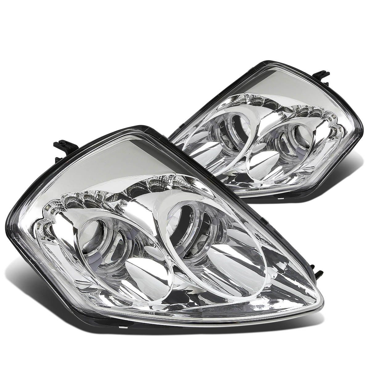 00-05 Mitsubishi Eclipse Angel Eyes Halo Projector LED Headlight Chrome