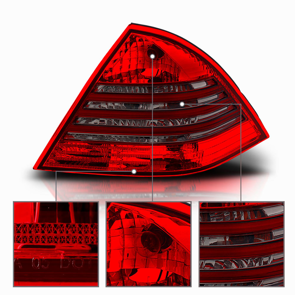 01-03 Mercedes Benz W203 C-Class Sedan Euro Altezza Tail Lights - Red / Smo