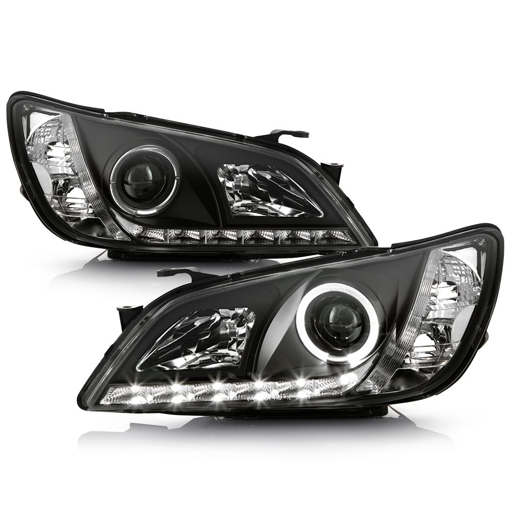 2001-2005 Lexus IS300 Angel Eye Halo & LED DRL Projector Headlights - Black