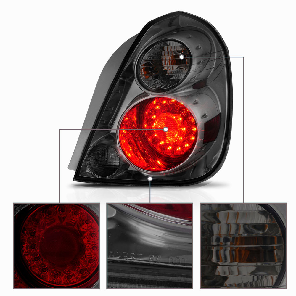 2002 - 2006 Nissan Altima Euro Style LED Tail Lights - Smoked
