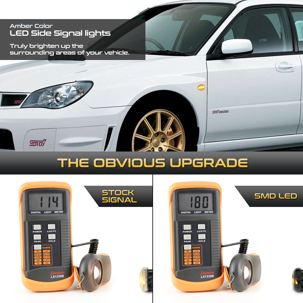 02-07 Subaru Impreza WRX Sti Sequential LED Side Marker Lights - Smoked ...