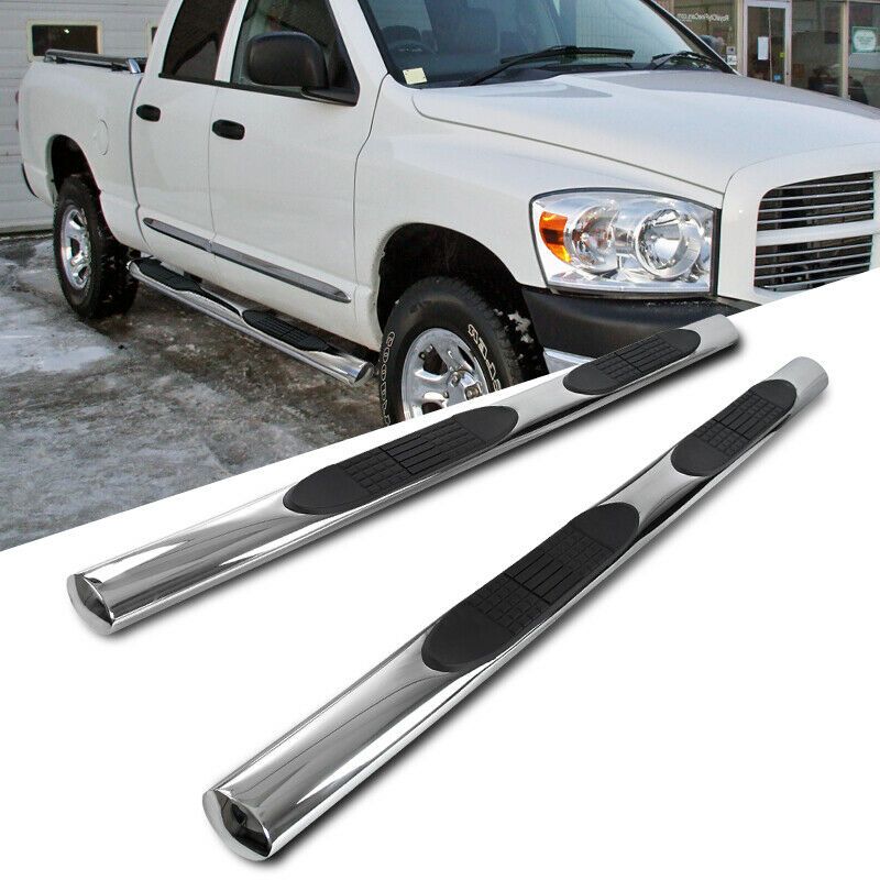 02-08 Dodge Ram 1500 2500 Quad Cab 4" Polished Stainless Steel Side ...