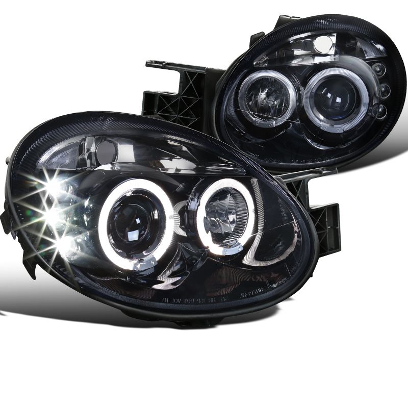 03-05 Dodge Neon / SRT4 Angel Eye Halo / LED DRL Projector Headlights - Glo