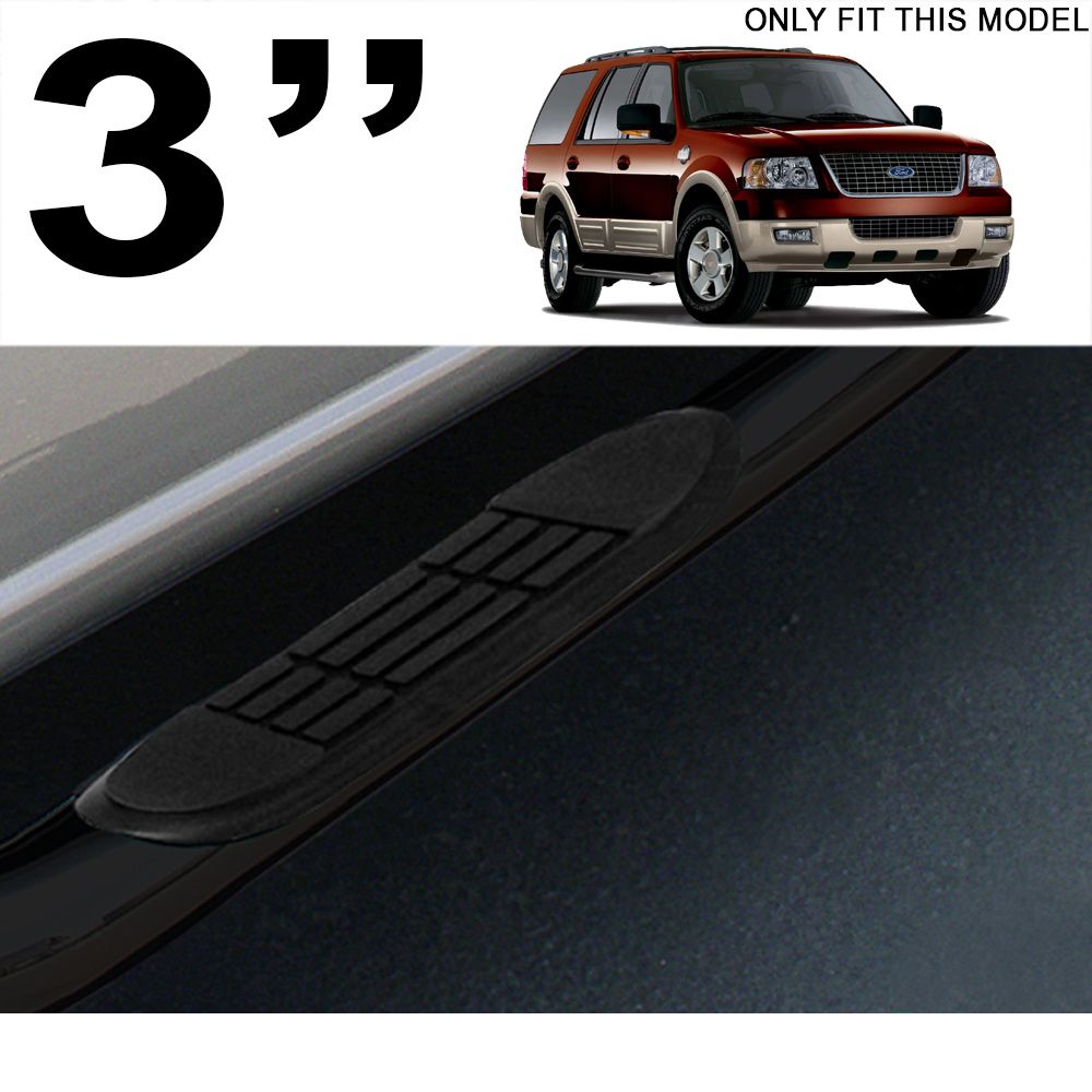 03-17 Ford Expedition 3" Polished Stainless Steel Black Side Step Nerf ...