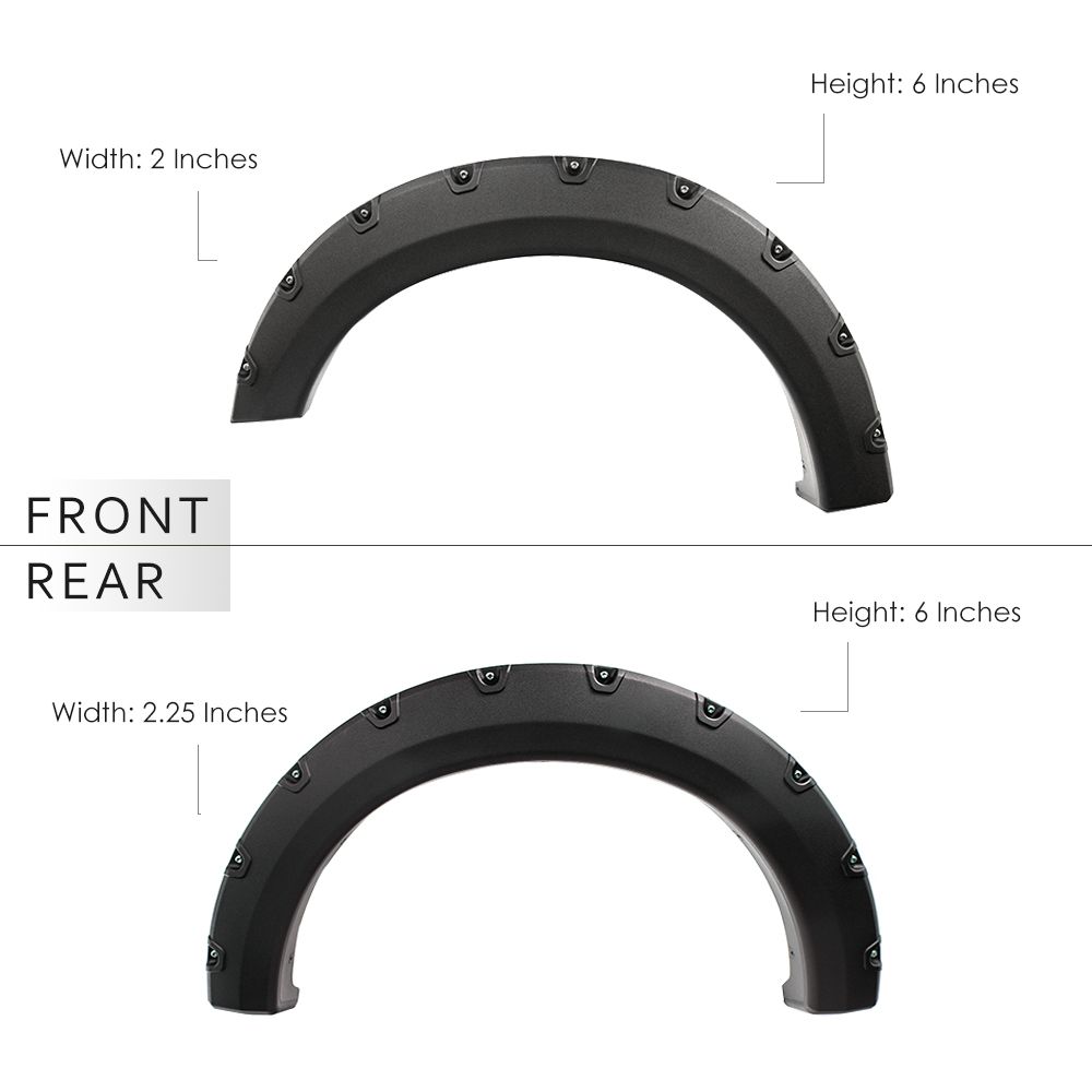 04-08 Ford F150 Pocket Rivet Texture Black Fender Flare Kit