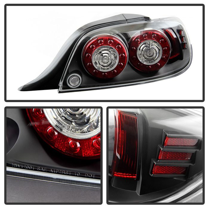 2004-2008 Mazda RX-8 Halo Style LED Tail Lights - Black - ALT-ON-MRX804-LED-BK