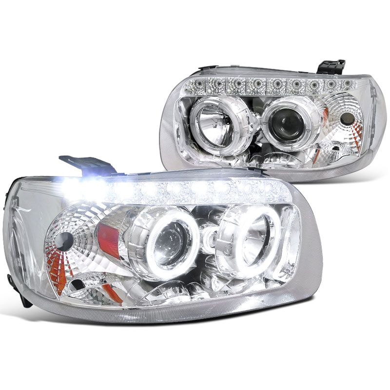 05-07 Ford Escape Angel Eye Halo & LED DRL Projector Headlights - Chrome
