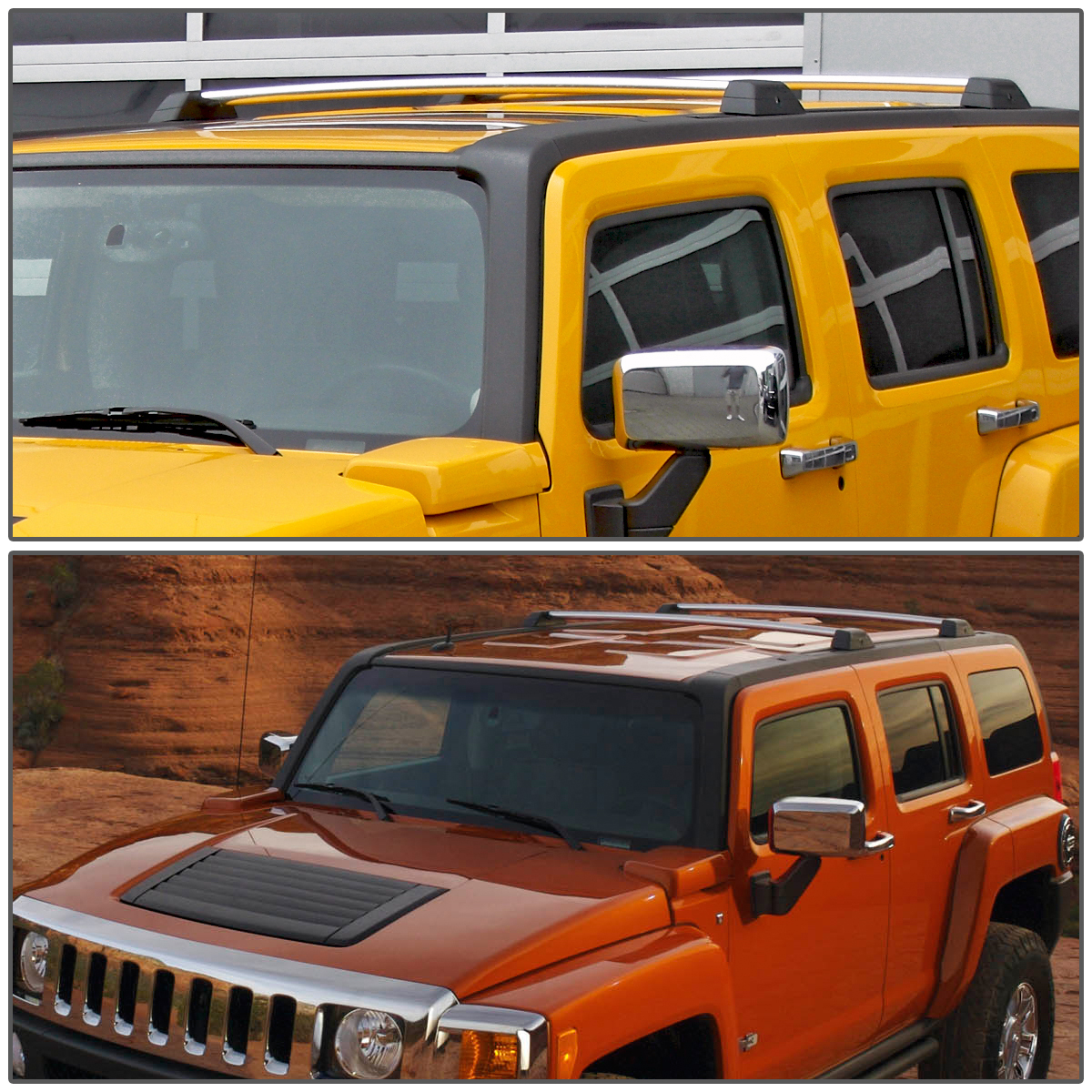 06-10 Hummer H3 / H3T Pair of Aluminum OE Style Roof Rack Top Cross ...