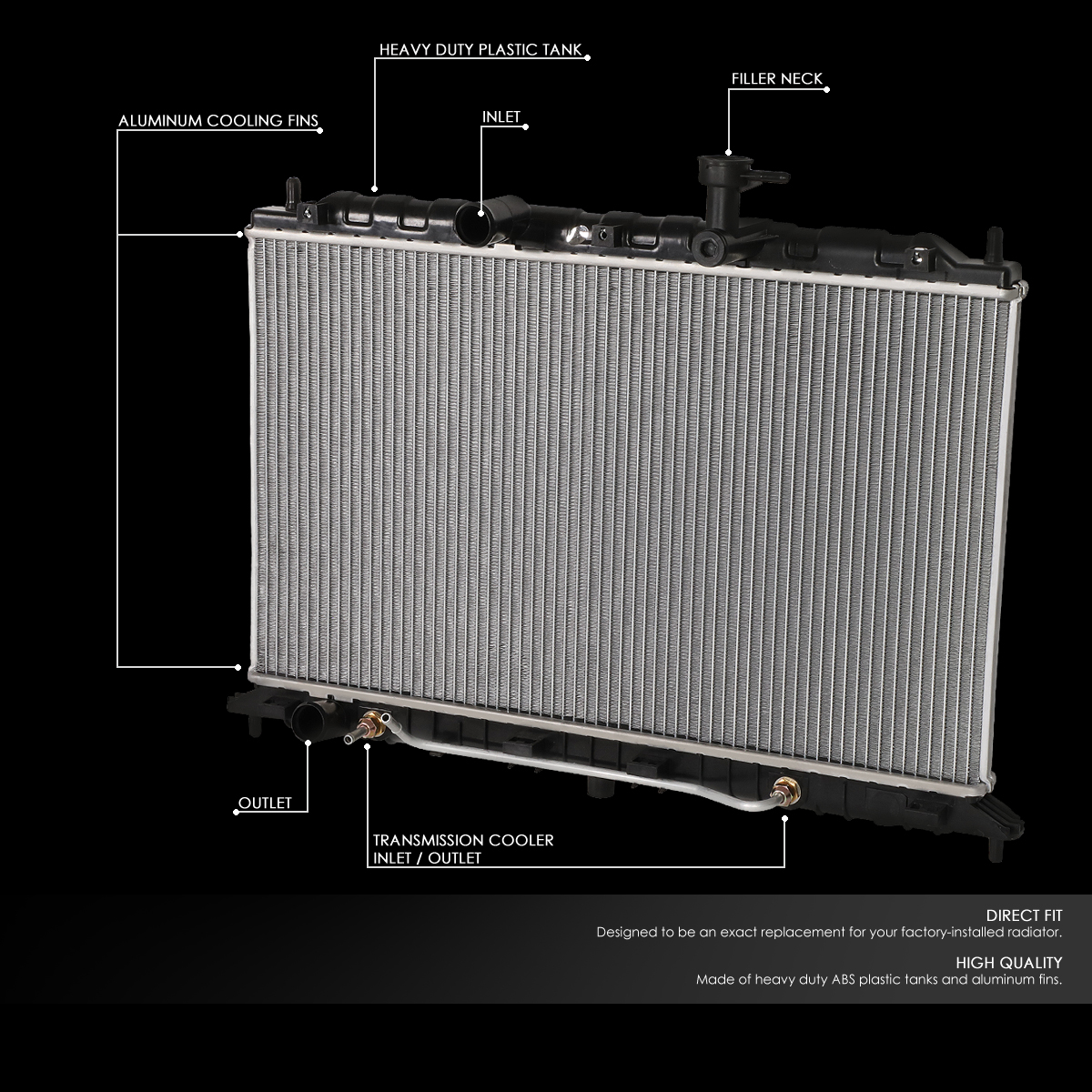 06-11 Kia Rio5 AT/MT OE Style Full Aluminum Core Cooling Radiator DPI ...