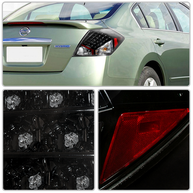 07-09 Nissan Altima Euro Style LED Tail Lights By Depo - Black
