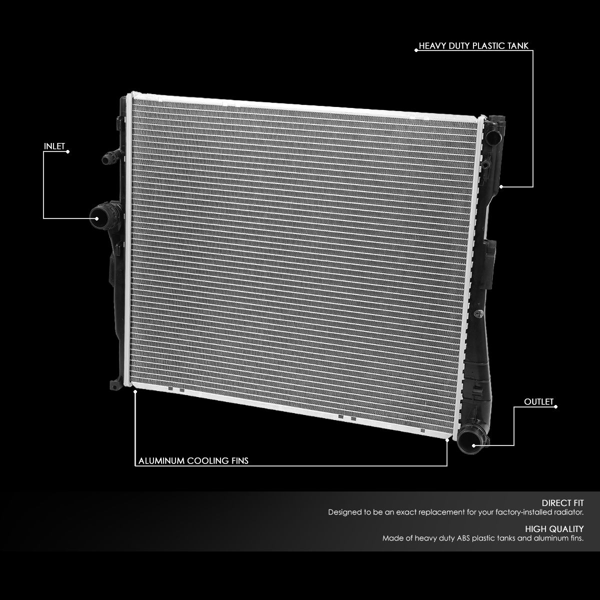 07-10 BMW X3 AT 3.0L OE Style Aluminum Core Replacement Radiator DPI ...