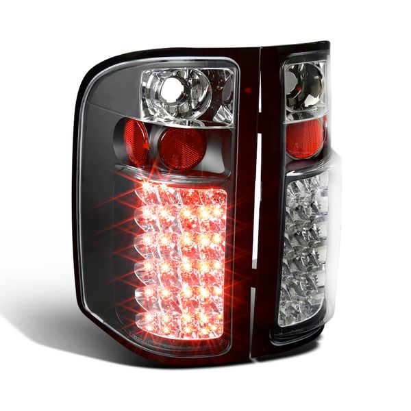 07-14 Chevy Silverado Pickup Truck Bright LED Tail Lights - Black