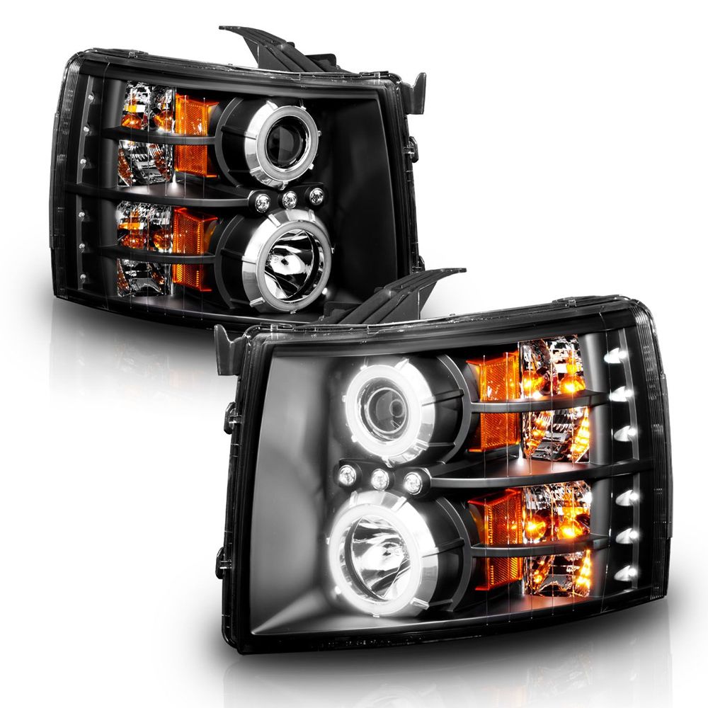 2007-2014 Chevy Silverado Angel Eye Halo LED Projector Headlights ...