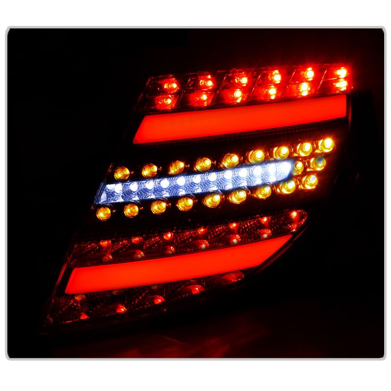 08-11 Mercedes Benz C-Class C300 C350 Euro Style LED Tail Lights - Red / Sm