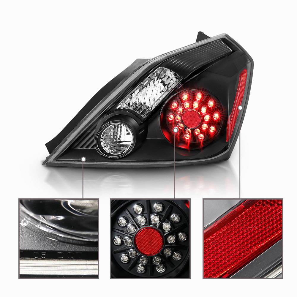 CG 2008-2013 Nissan Altima 2DR Coupe Euro Style LED Tail Lights - Black ...