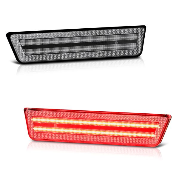 08-14 Dodge Challenger Red LED Side Marker Lights - Clear Lens - LAC ...