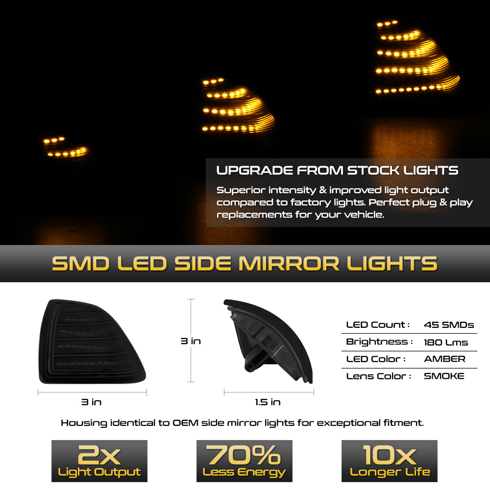 09-18 Dodge RAM 1500 2500 3500 Tow Mirror LED Side Mirror Lights ...