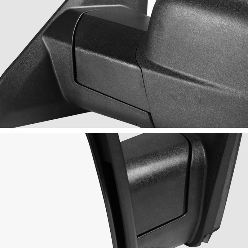09-19 Dodge Ram 1500 Pickup Black Manual Foldable Pair Side View Mirrors