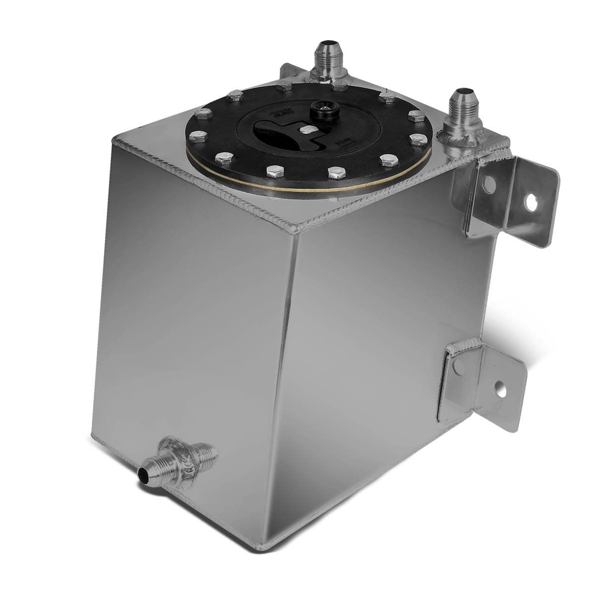 1-Gallon/3.75 Liter Aluminum Racing Bottom Feed Fuel Cell Gas Tank w ...