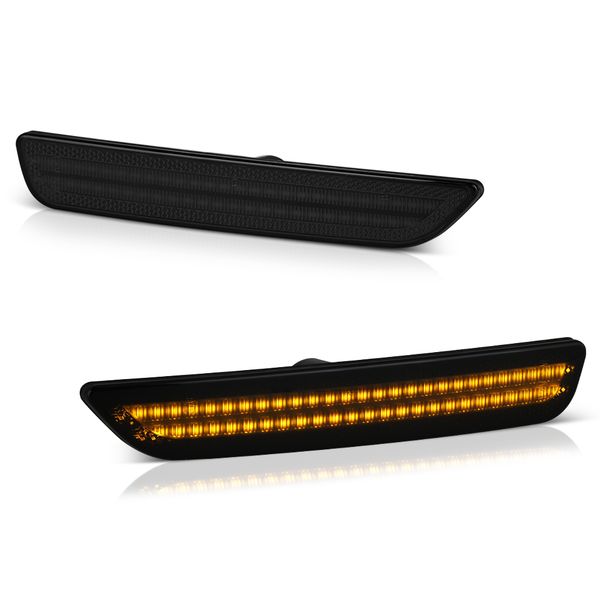 10-14 Ford Mustang Amber LED Side Marker Lights - Smoked Lens - LAC-SML ...