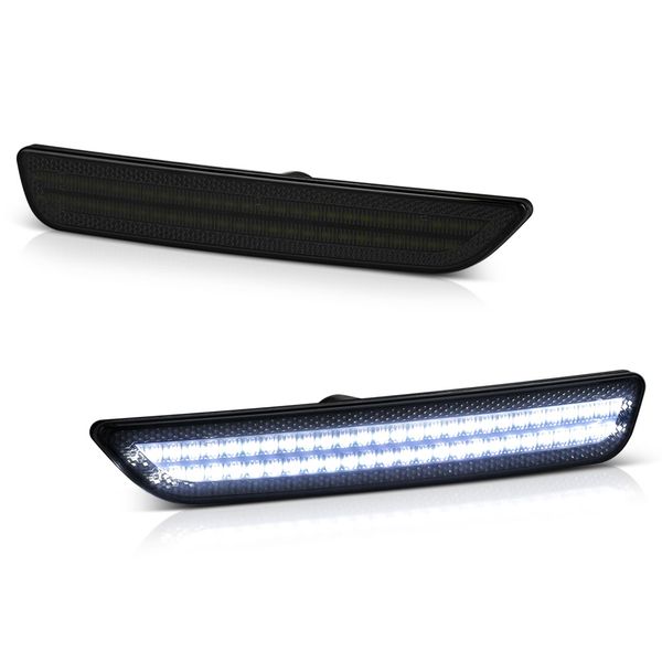 10-14 Ford Mustang White LED Side Marker Lights - Smoked Lens - LAC-SML ...