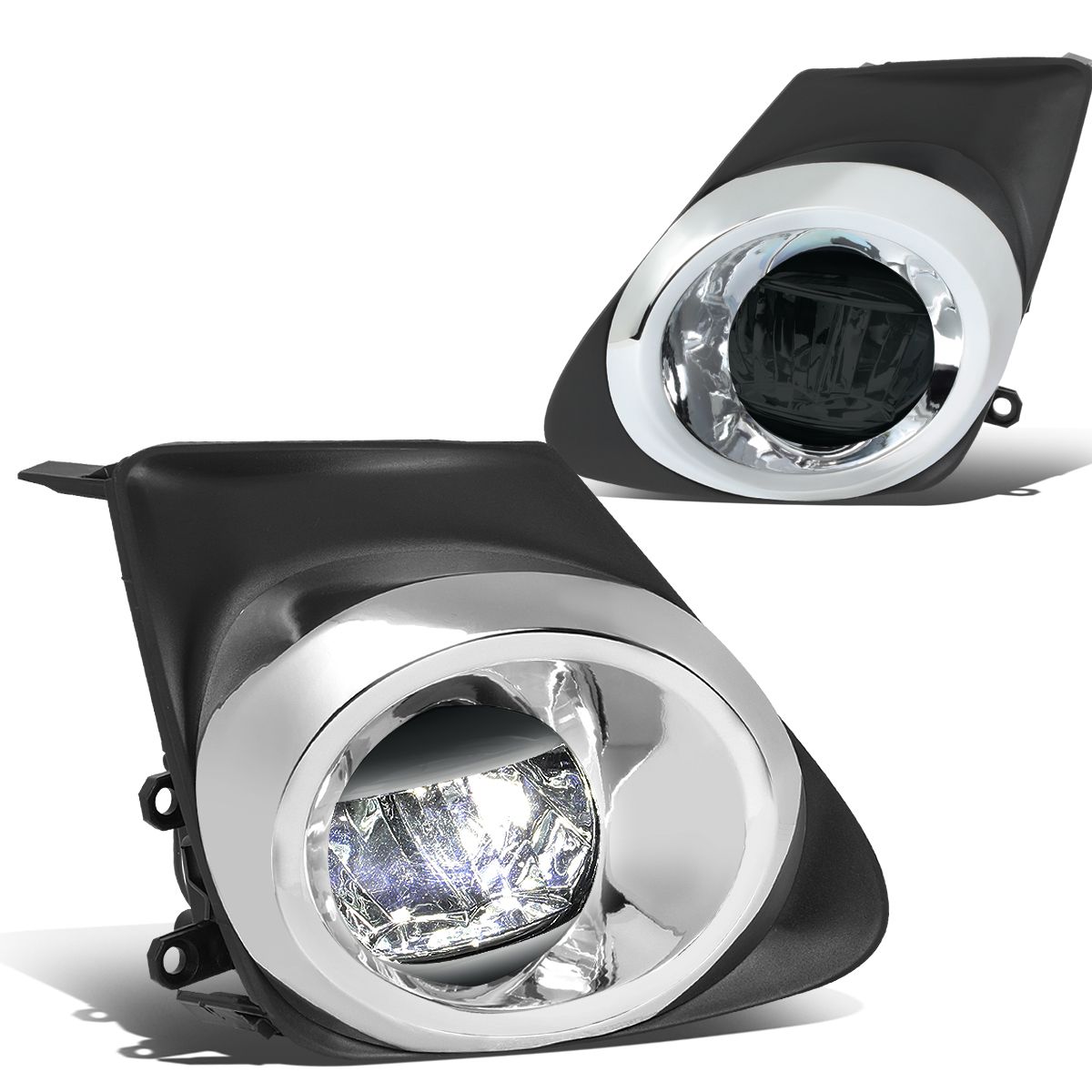 11-13 Toyota Corolla Smoked Lens Front Bumper LED Fog Light w/Bezels