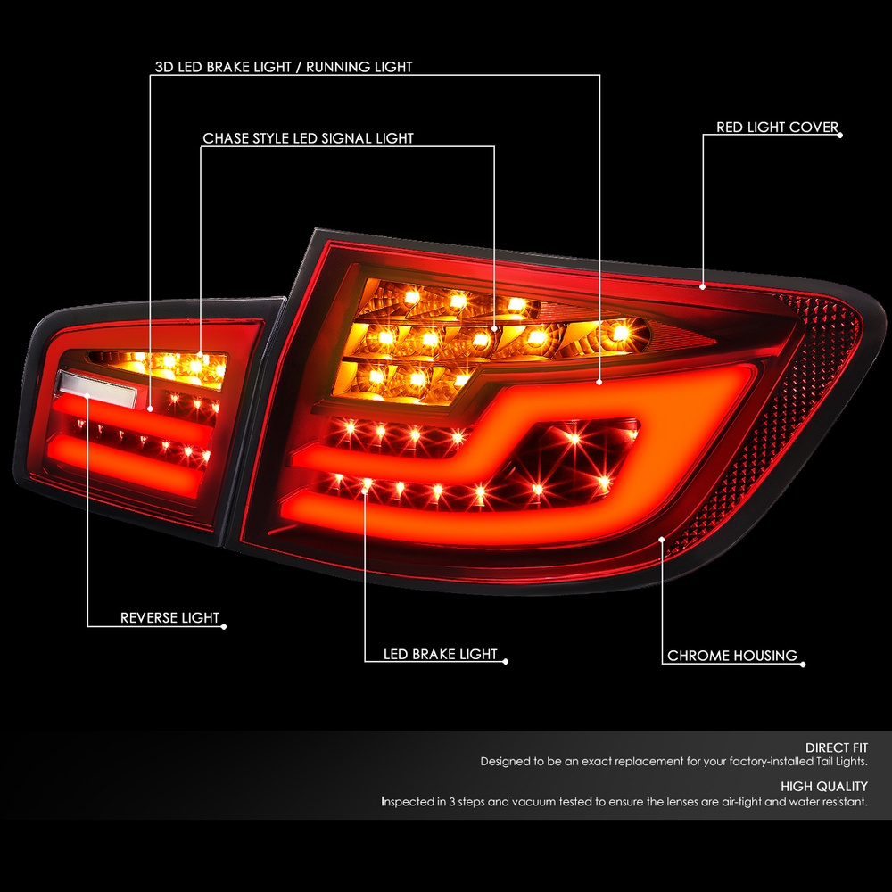 11-16 BMW F10 5-Series Sequential Signal LED Tail Lights - Red